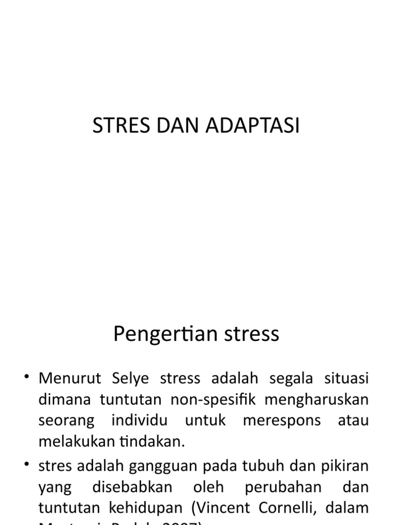 Stres dan Adaptasi: Model & Strategi | PDF