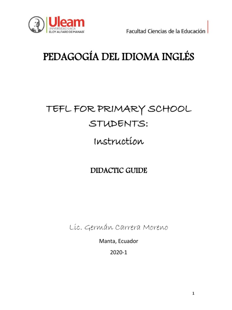 Didactic Guide Tefl Instruction Emmmm | PDF | Question | Teachers