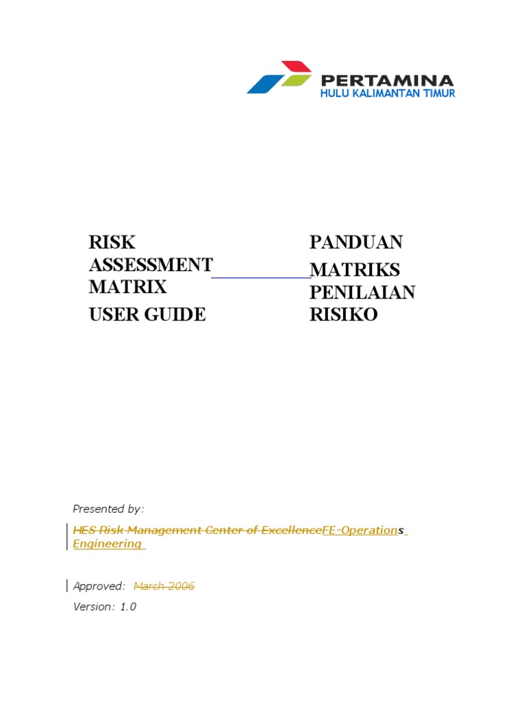RM Risk Assessment Matrix Guidance 16nov18 Update | PDF