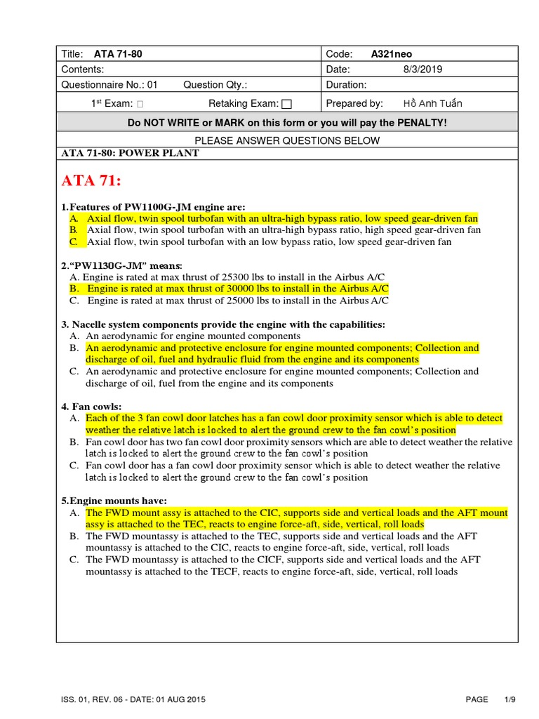 Ata 71-80: Power Plant | PDF | Turbine | Engines