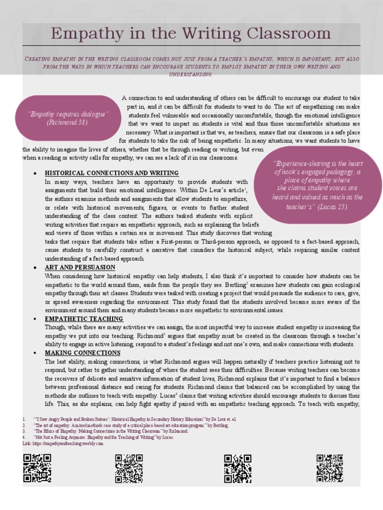 Empathy in The Writing Classroom | PDF | Empathy | Narration