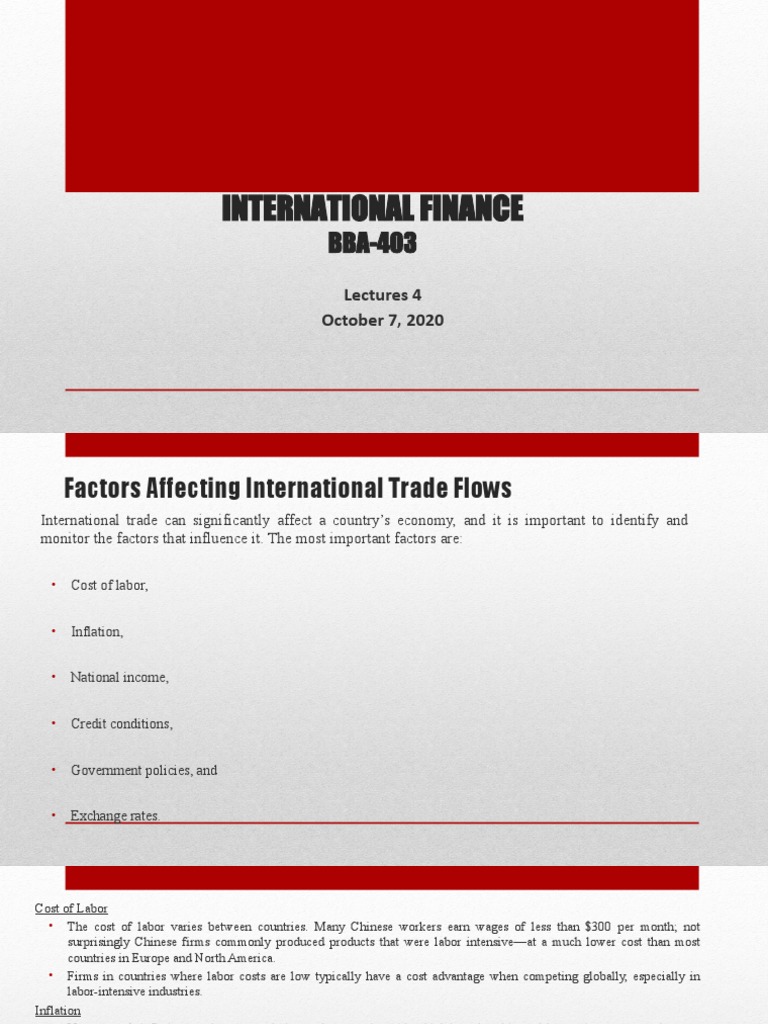 Factors Influencing International Trade | PDF | Labour Economics | Exports