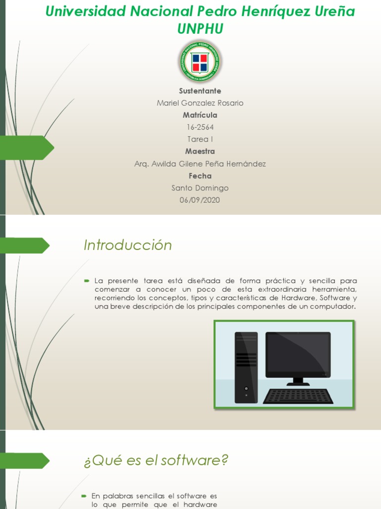 Introducción a los conceptos básicos de hardware y software | PDF | Hardware de la computadora ...