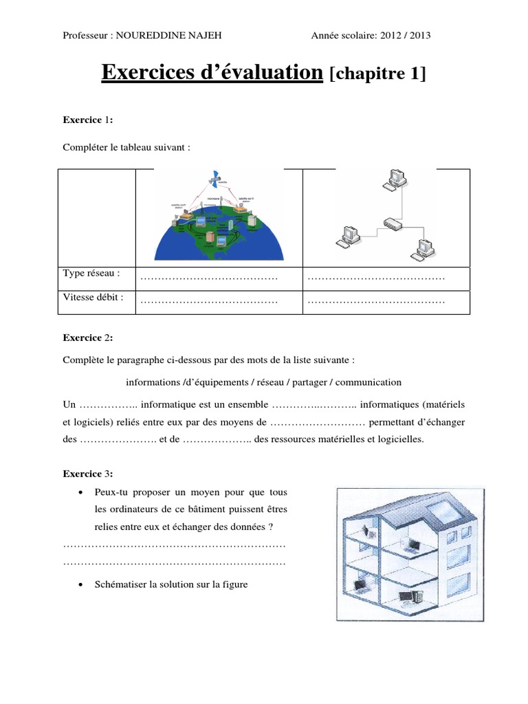 Exercices Chap1 9eme | PDF | Informatique | l'Internet