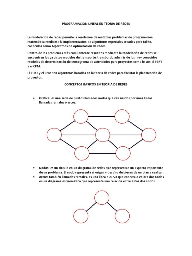 Programacion Lineal en Teoria de Redes | PDF | Teoría de grafos ...