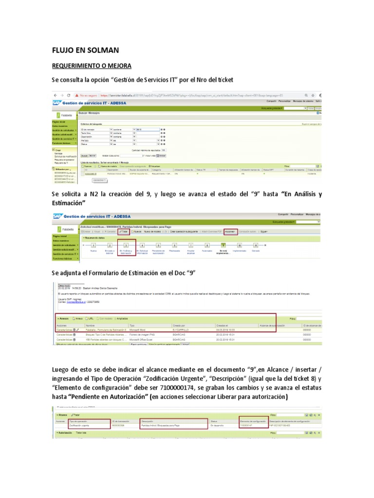 Gestión del flujo de trabajo para solicitudes de mejora en Solman desde ...