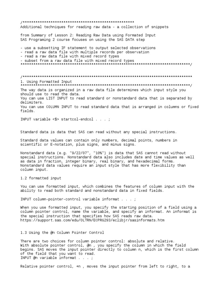 L3 Additional Techniques For Reading Raw Data | PDF | Pointer (Computer Programming) | Computer ...