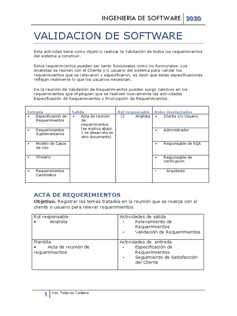 Validacion de Requerimientos | PDF | Usuario (informática) | Ingeniería de software