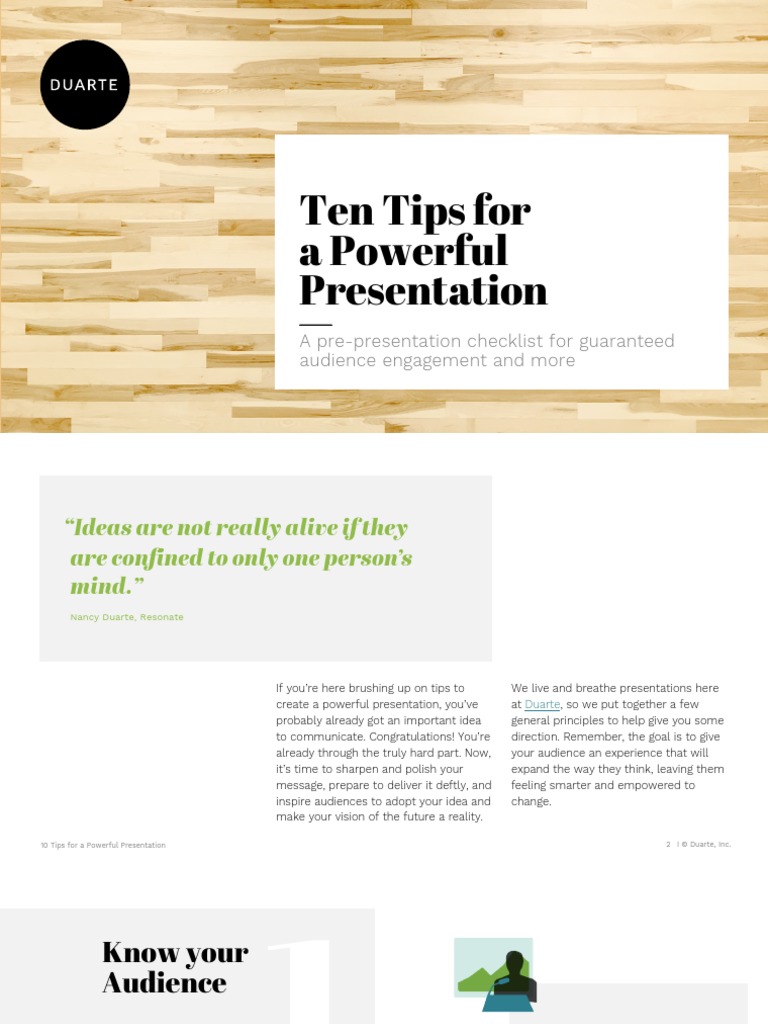 Duarte 10 Tips For Powerful Presentations | PDF | Human Nature ...