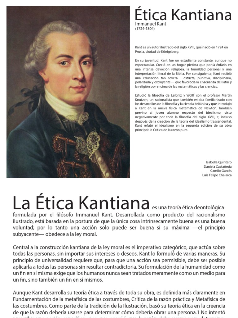 Etica Kantiana | PDF | Immanuel Kant | Razón
