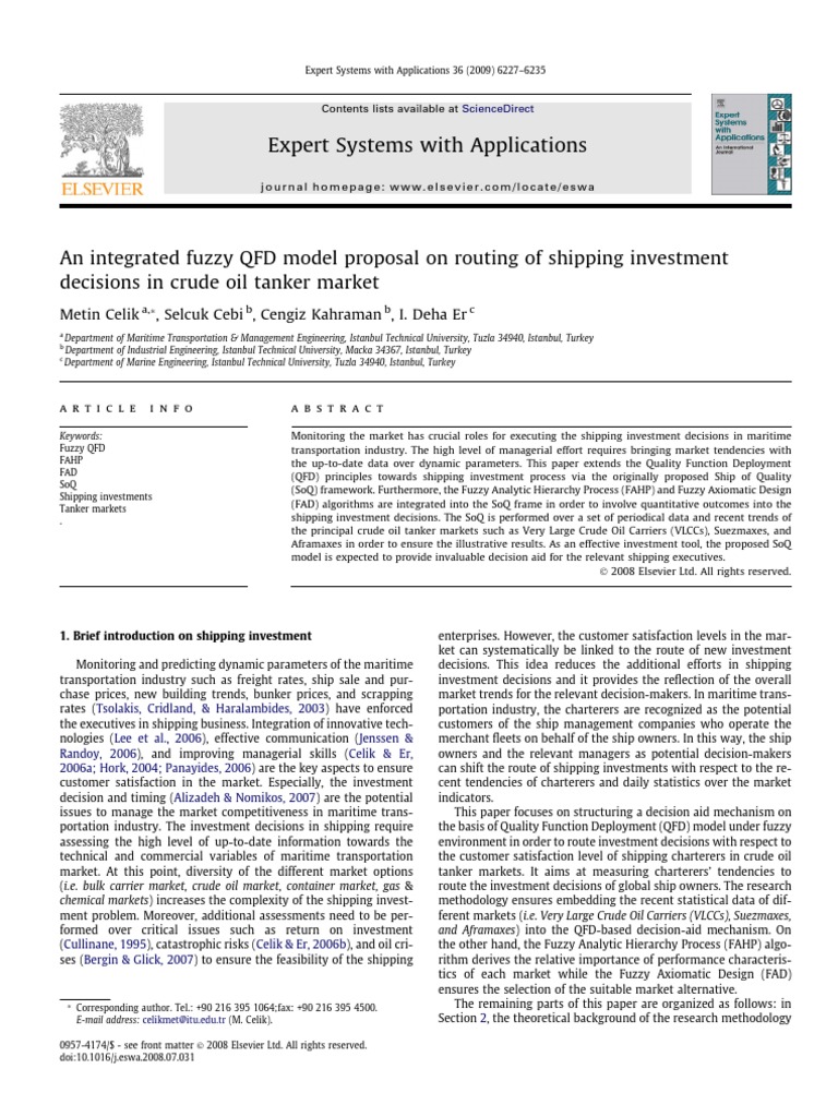 An Integrated Fuzzy QFD Model Proposal | PDF | Oil Tanker | Transport
