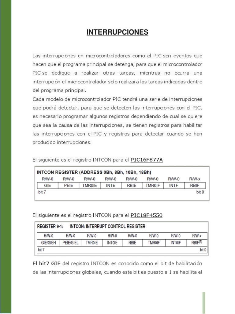 INTERRUPCIONES | PDF | Microcontrolador | Poco