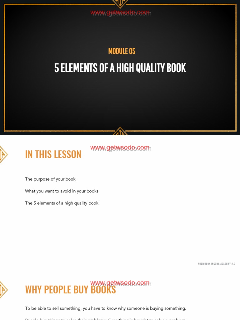 02-5 Elements of A High Quality Book | PDF | Books | Communication