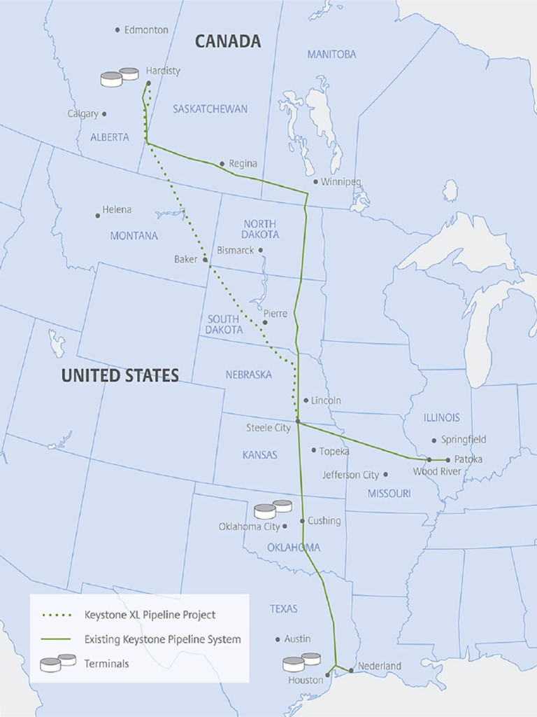 Map of Keystone Pipeline System and Keystone XL Pipeline Extension | PDF