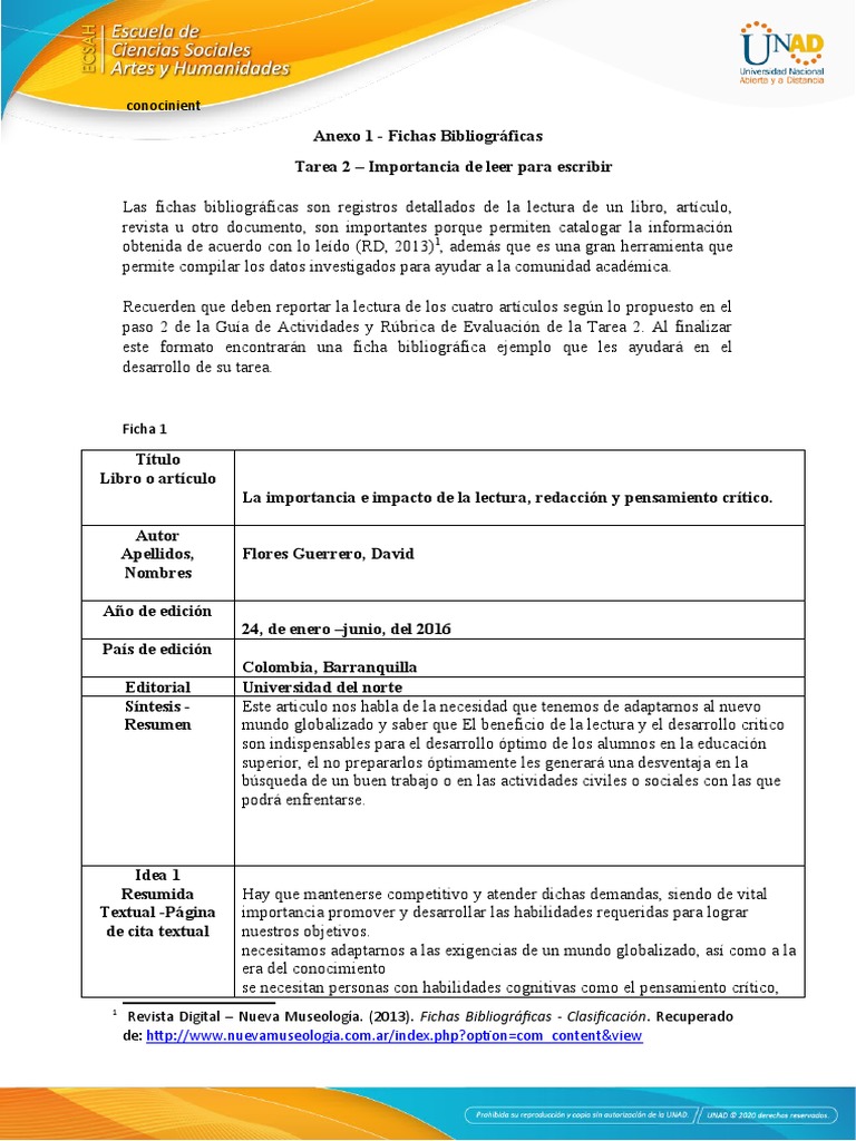Anexo 1 - Tarea 2 - Fichas Bibliográficas. Sergio Franco | PDF ...