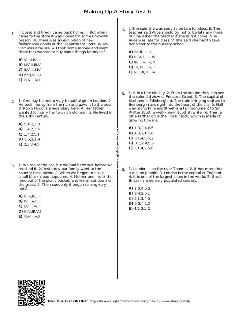 Story Test: Create Your Own Narrative | PDF | Meal | Foods