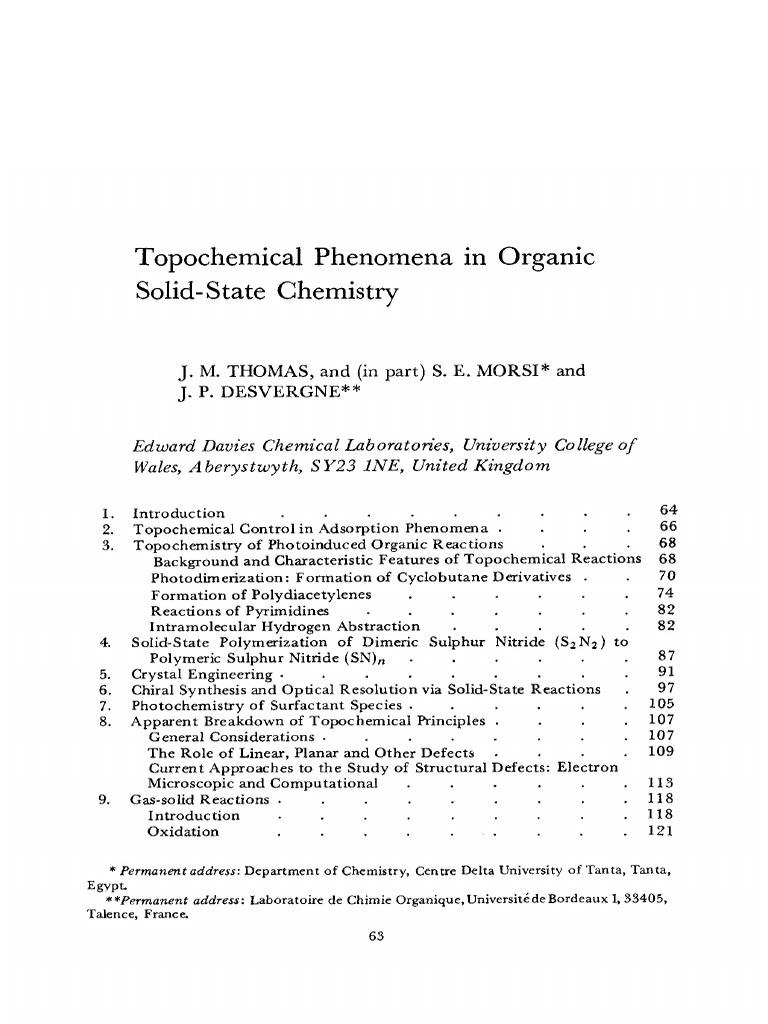 Topochemical Phenomena in Organic Solid-State Chemistry | PDF ...