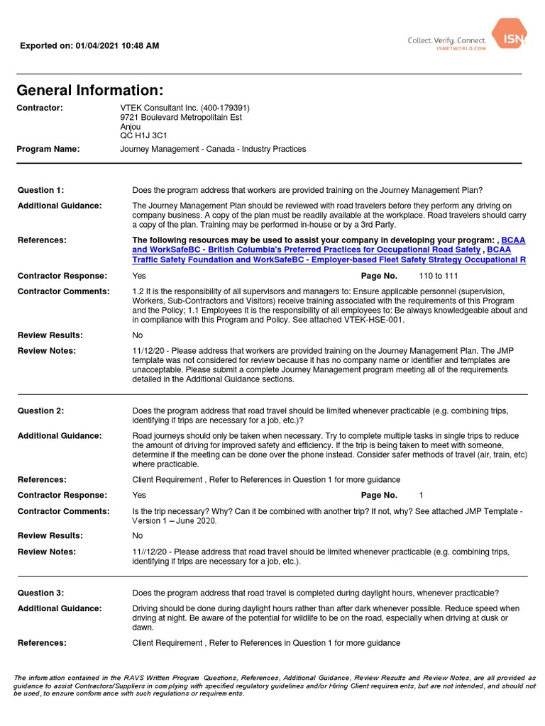 RAVS Requirements Journey Management | PDF | Road | Safety