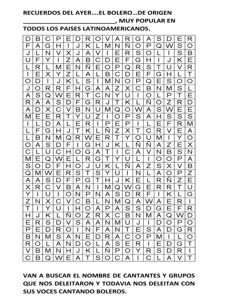 RECUERDOS DEL AYER - Docx SOPA DE LETRAS | PDF