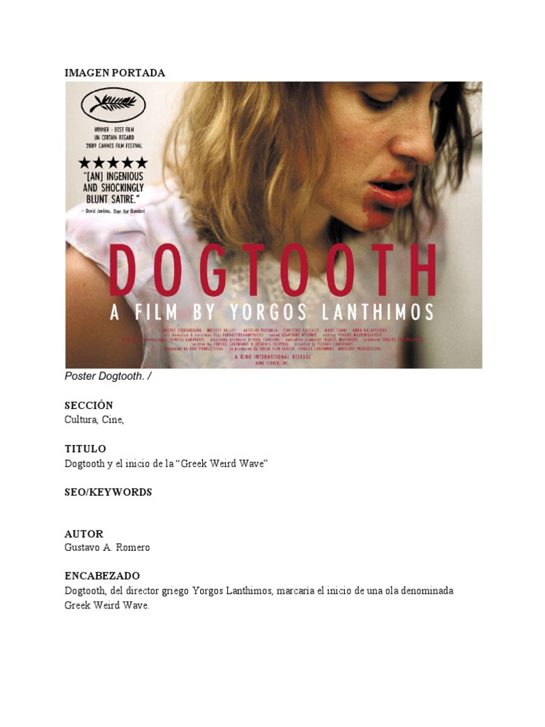 Dogtooth y El Inicio de La "Greek Weird Wave" | PDF