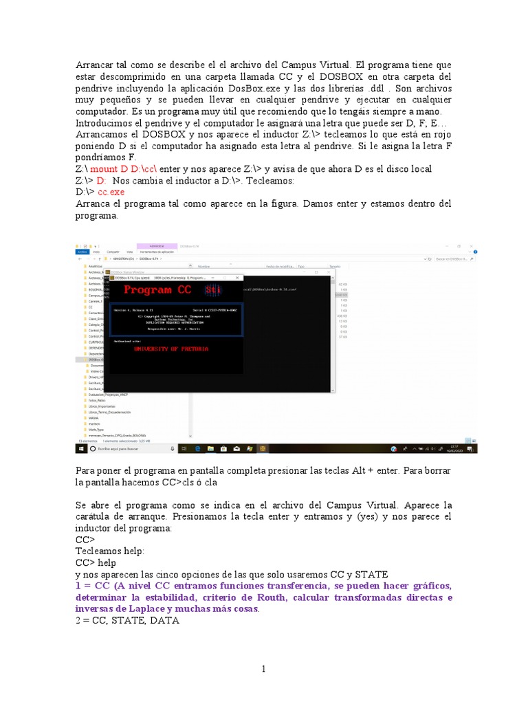 Guía de Uso de DOSBOX para CC | PDF | Memoria USB | Archivo de computadora