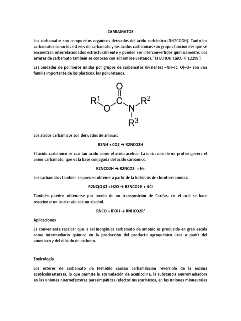 Carbamatos 1 | PDF | Acetilcolina | Ciencias fisicas