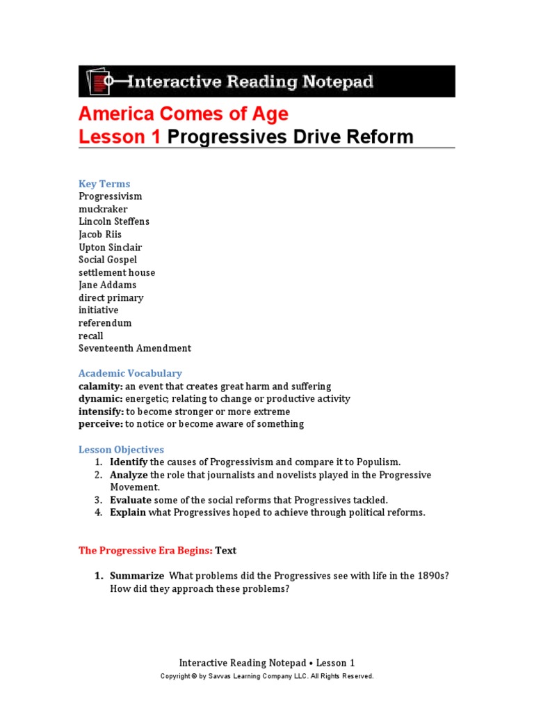 Progressive Drive Reform | PDF | Progressivism In The United States ...