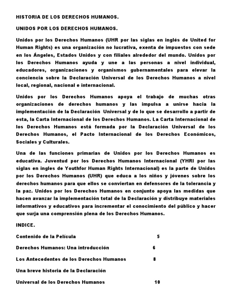 Historia de Los Derechos Humanos Guia DDHH | PDF | Convenio europeo de derechos humanos ...