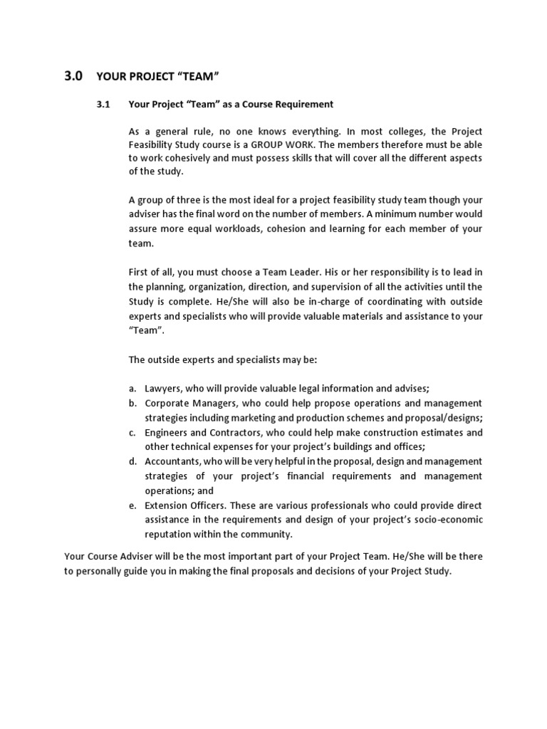 Part 1.3 Your Project Team | PDF | Feasibility Study | Entrepreneurship