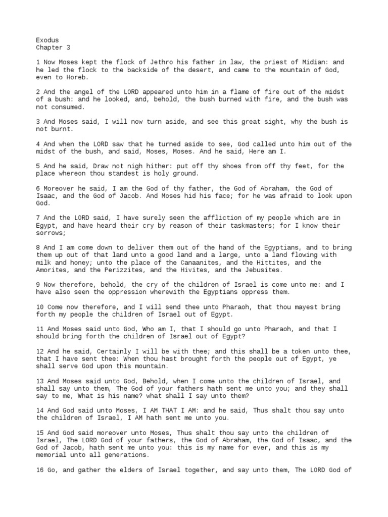 Exodus Chapter 3 | PDF | Moses | Jacob