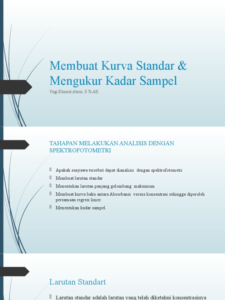 Membuat Kurva Standar & Kalibrasi Spektrofotometer | PDF