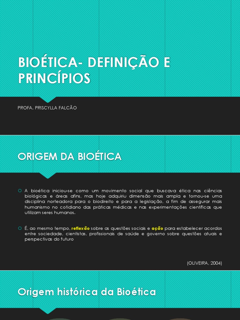 Bioética: definição, princípios e origem | PDF | Bioética | Science