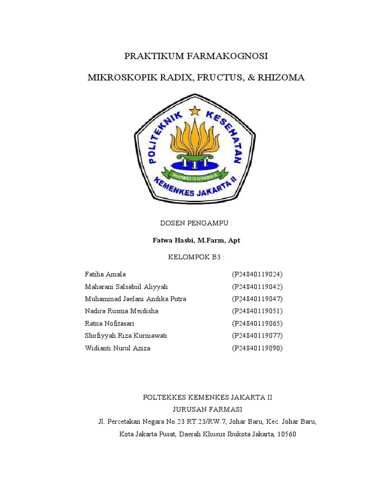 (KEL B1) Laporan Praktikum Farmakognosi Makroskopik Folium Dan Rhizoma | PDF | Pengembangan Diri ...