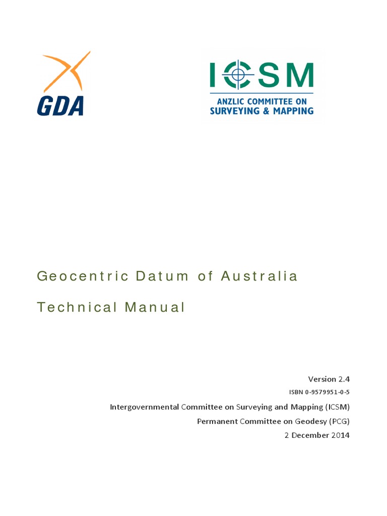 Geocentric Datum of Australia Technical Manual | PDF | Latitude | Geodesy