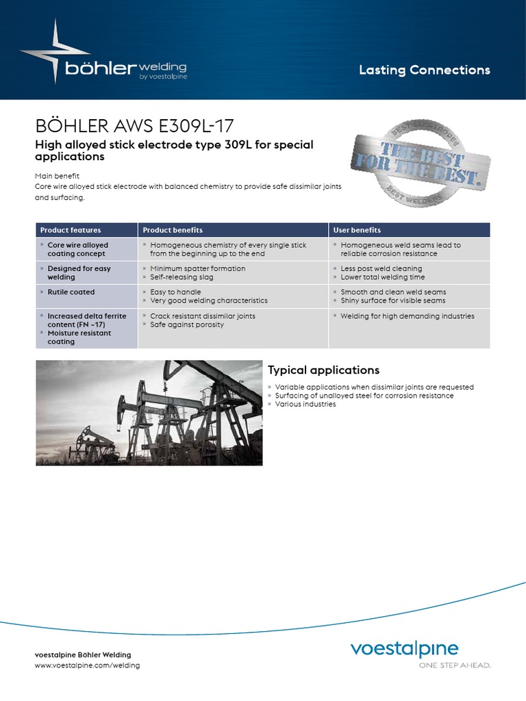 BÖHLER AWS E309L-17 Electrode Overview | PDF | Welding | Construction