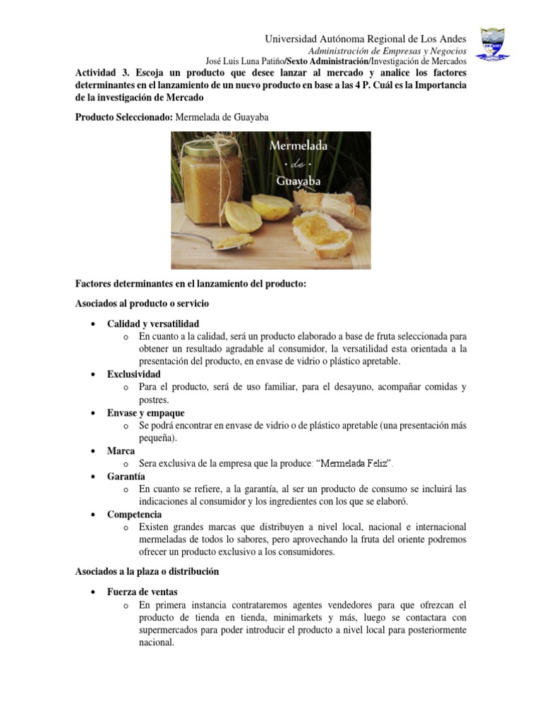 Elaboracion de Un Producto | PDF | Producto (Negocio) | Mercado (economía)