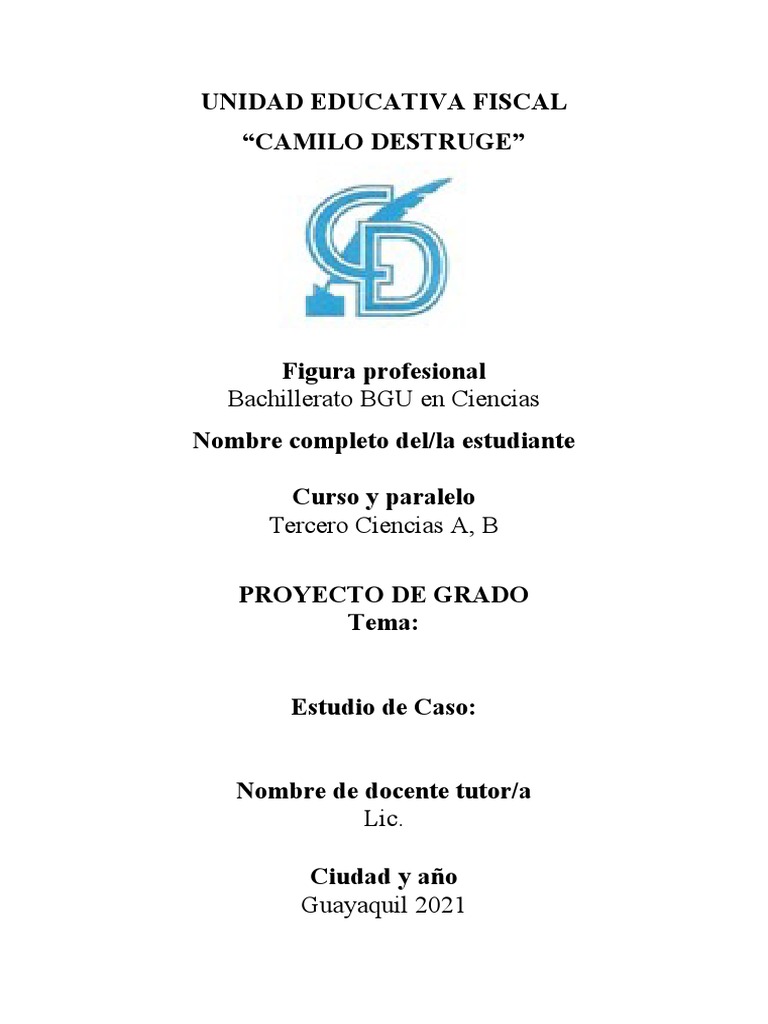 Modelo de Portada de Proyecto | PDF