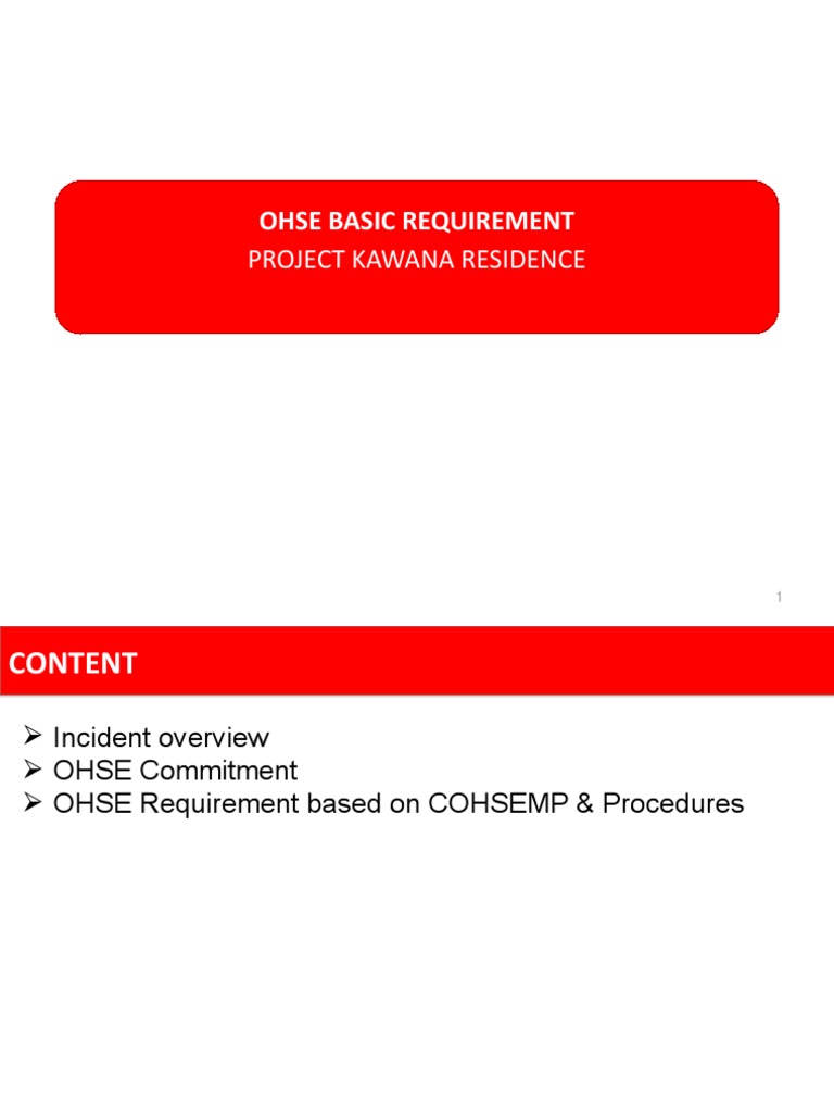 OHSE Basic Requirement-COHSEMP (Update Ausgust 2018) | PDF | Personal ...