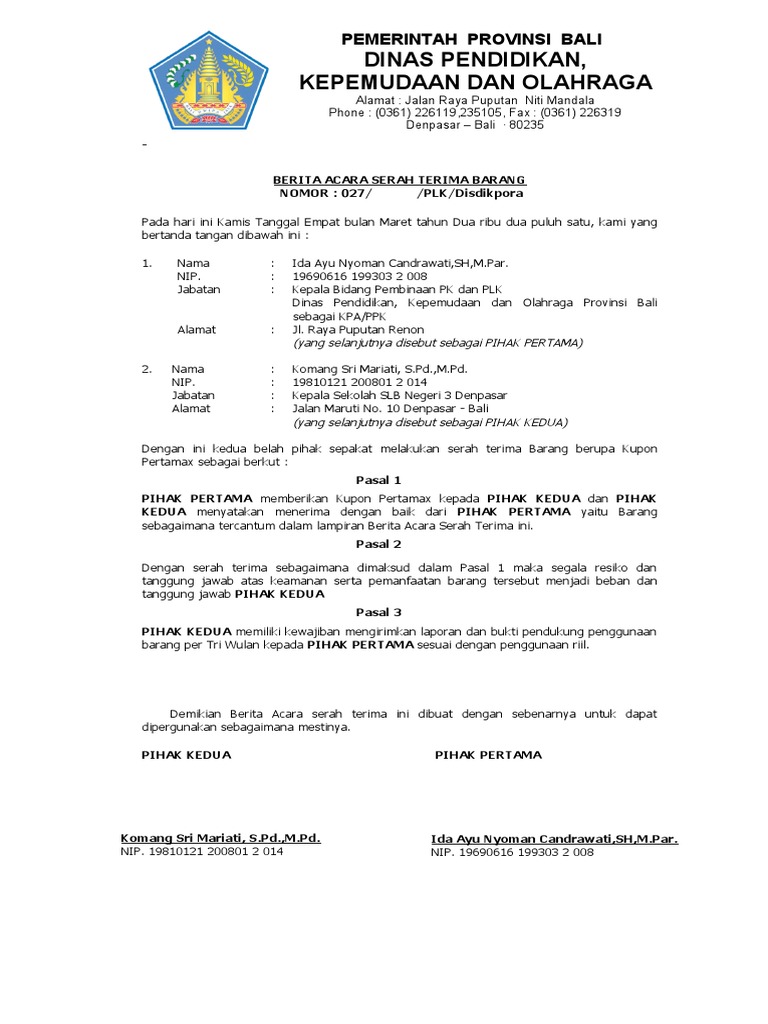 BA Serah Terima BBM | PDF