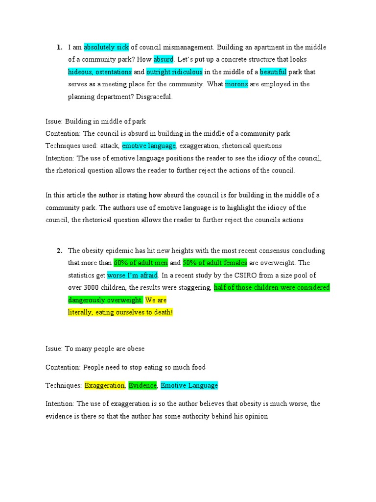 Contention and Intention Article Analysis | PDF | Obesity