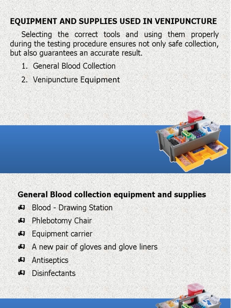 Quipment: Equipment and Supplies Used in Venipuncture | PDF | Chemistry ...