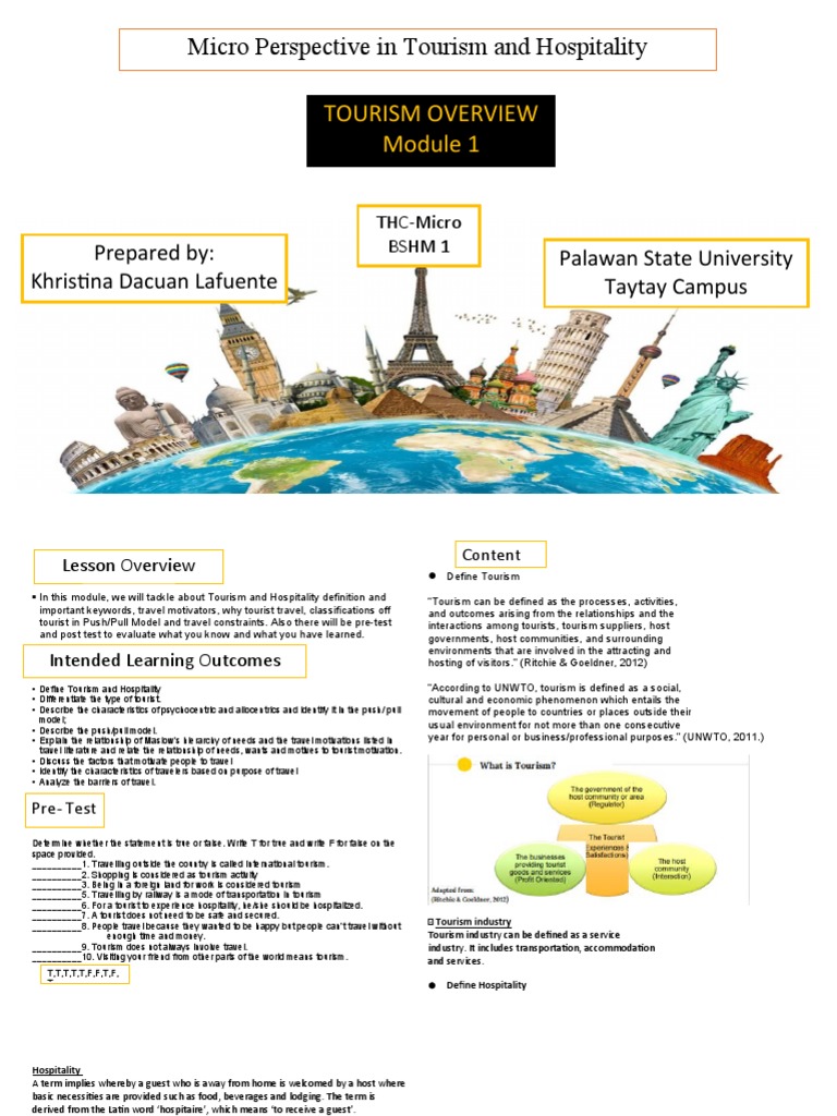 THC Micro Module 1 and 2 | PDF | Bed And Breakfast | Tourism
