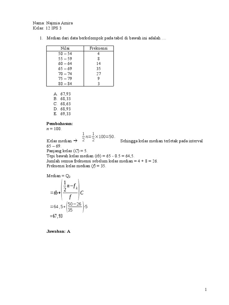 Remed MTK Statistik | PDF