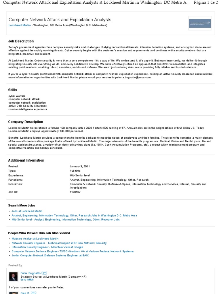 Computer Network Attack and Exploitation Analysts | PDF | Computer ...