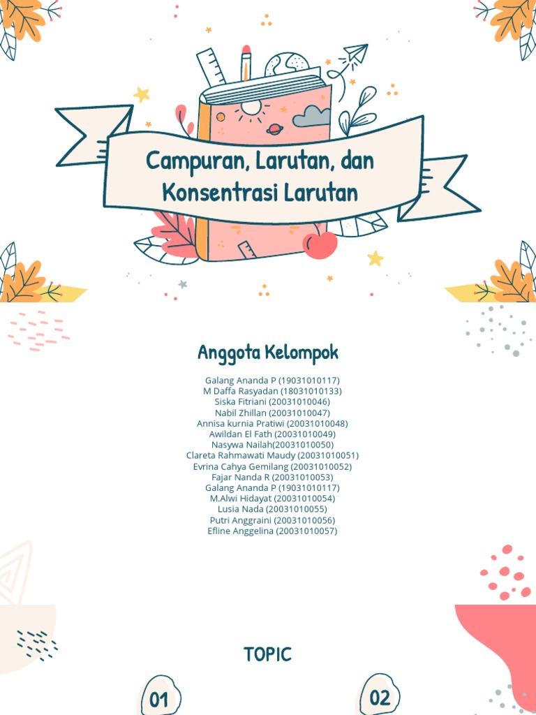 B - Kelompok 1 - Campuran, Larutan, Dan Konsentrasi Larutan - PPT | PDF