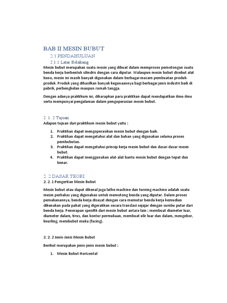 Mesin Bubut | PDF