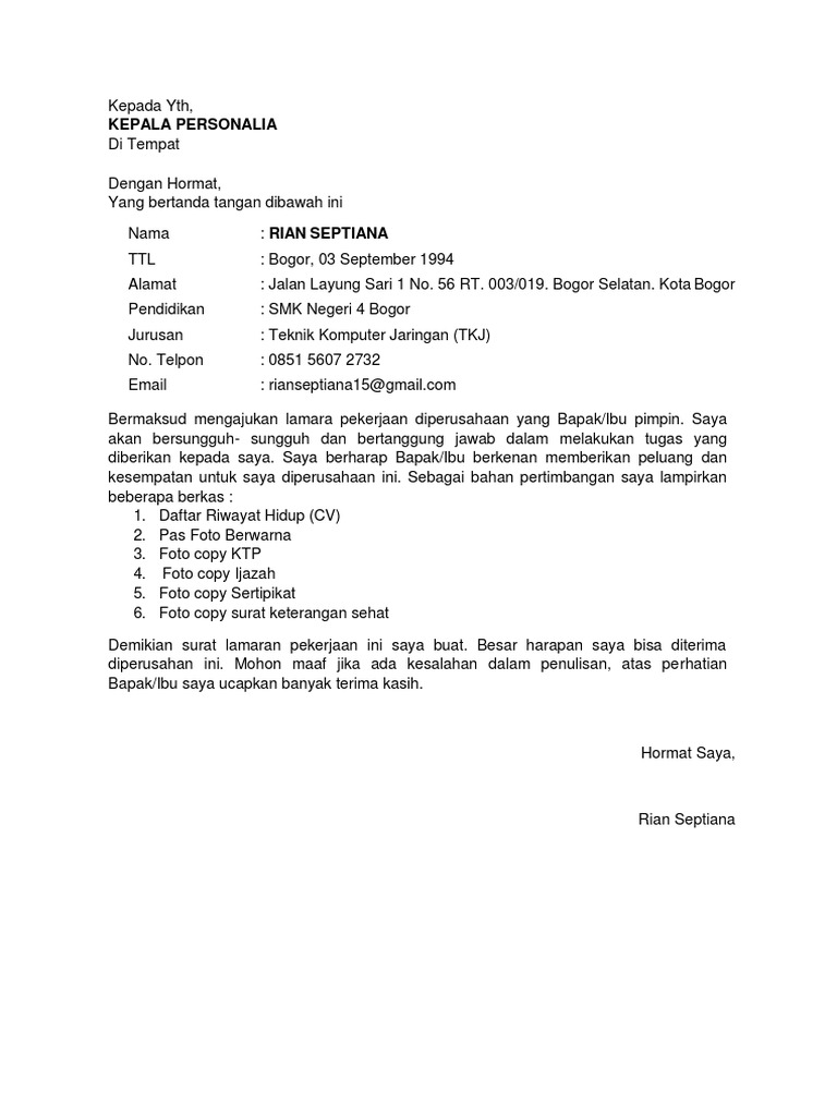 CV Rian Septiana | PDF