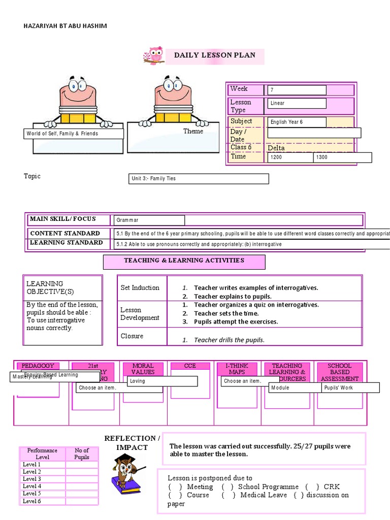 Daily Lesson Plan: Delta | PDF | Lesson Plan | Teachers