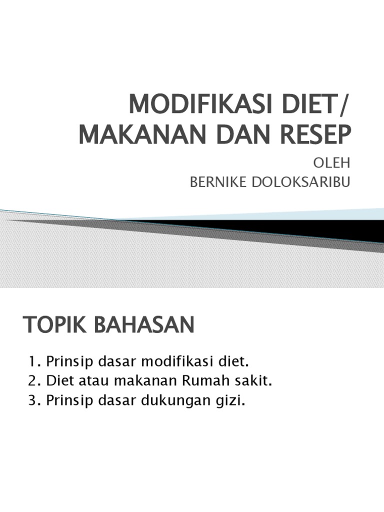 Modifikasi Makanan Dan Resep | PDF
