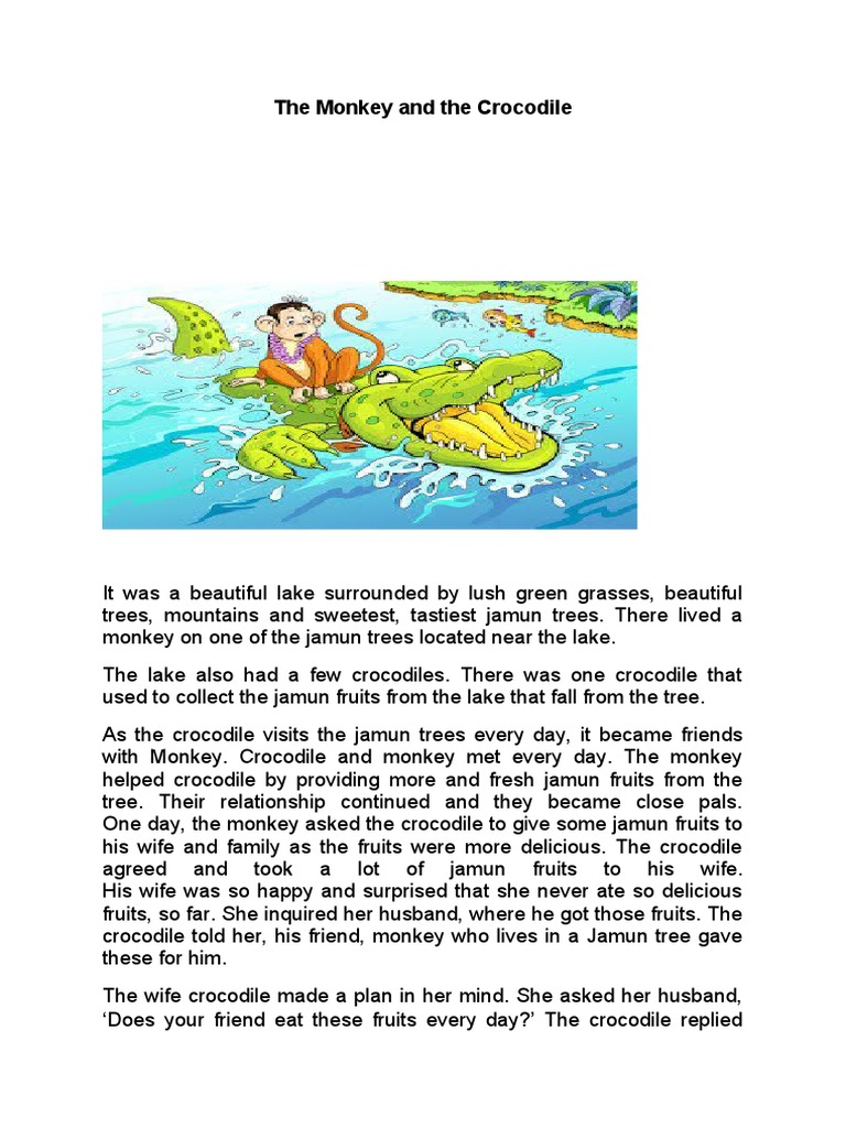 The Monkey and The Crocodile | PDF | Fruit | Nature